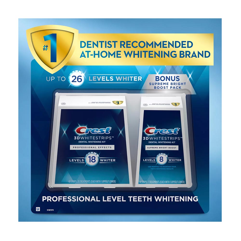 Miếng dán trắng răng Crest 3D Whitestrips Professional Effects 40 miếng ...
